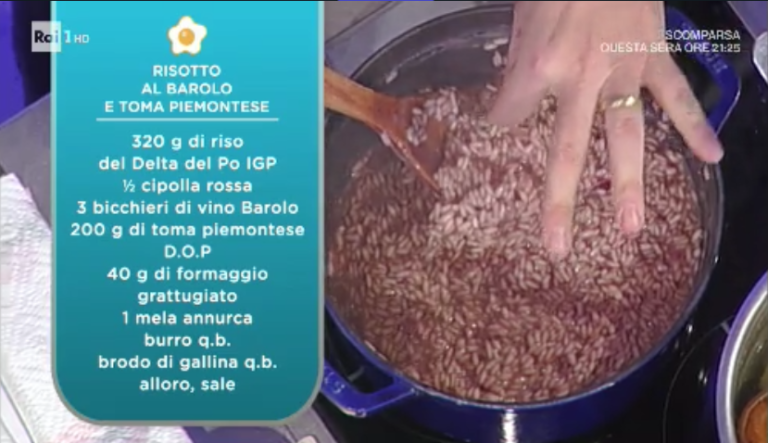 La prova del cuoco | Ricetta risotto al barolo e toma piemontese di ...
